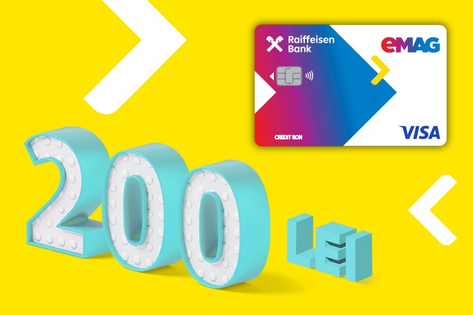 Visa Credit eMAG îți aduce BONUS 200 lei la shopping!